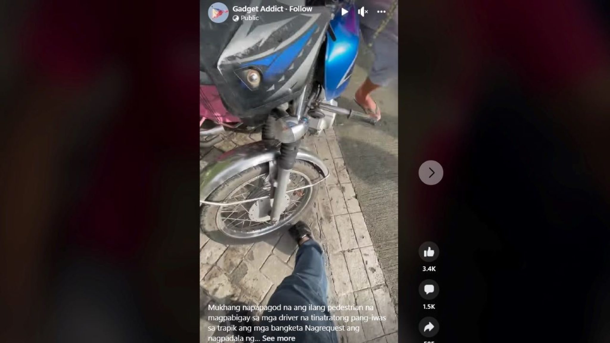 Enough is enough. Frustrated pedestrian stands up to tricycle driving ...