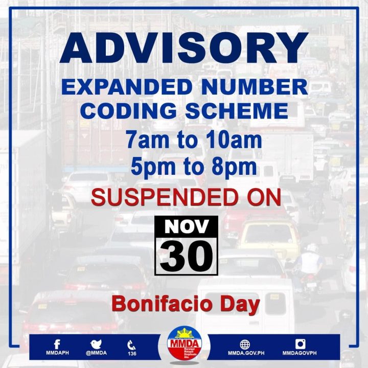 MMDA Number Coding Scheme Is Suspended Tomorrow November 30 YugaAuto MMDA Number Coding Scheme Is Suspended Tomorrow November 30 YugaAuto