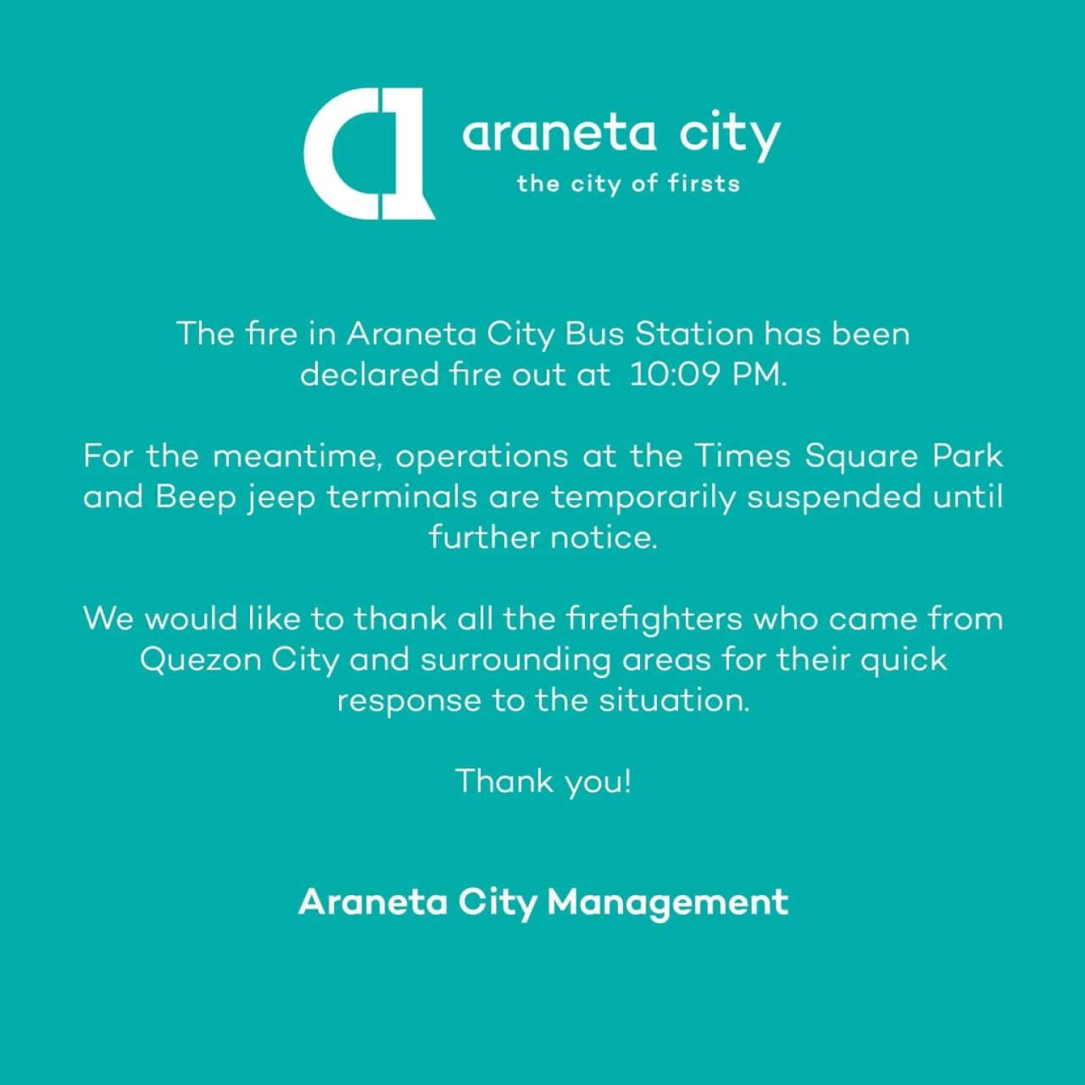 Araneta City Bus Terminal temporarily relocated after massive February ...