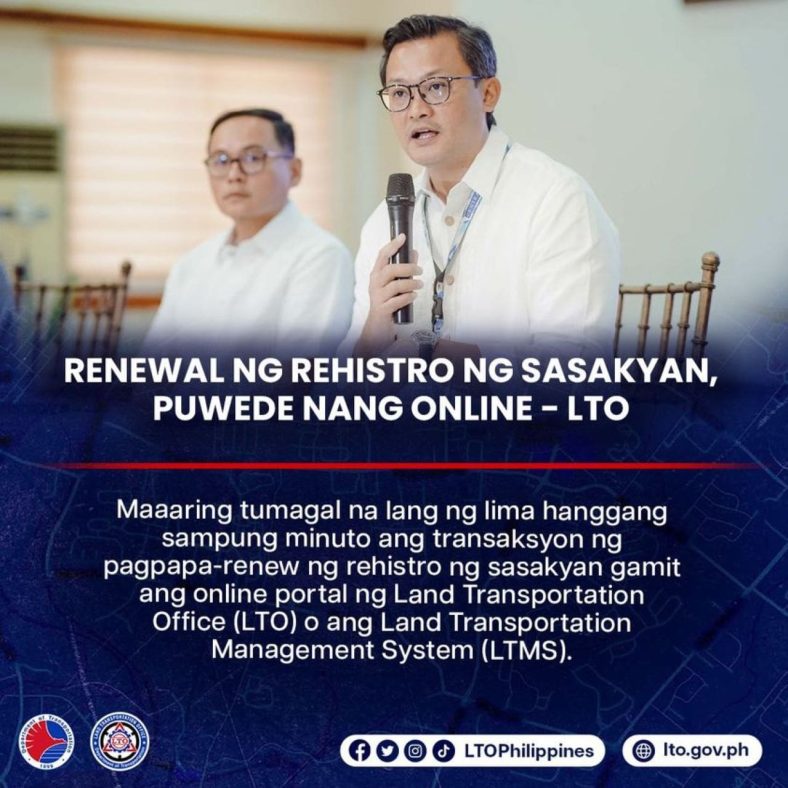 LTO LTMS will now allow you to process your motor vehicle registration ...