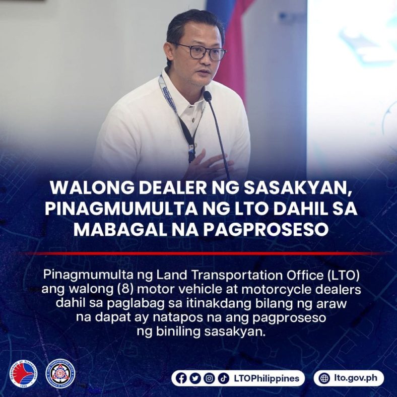 Fines will be collected! LTO penalizes 8 dealerships for breaking motor ...