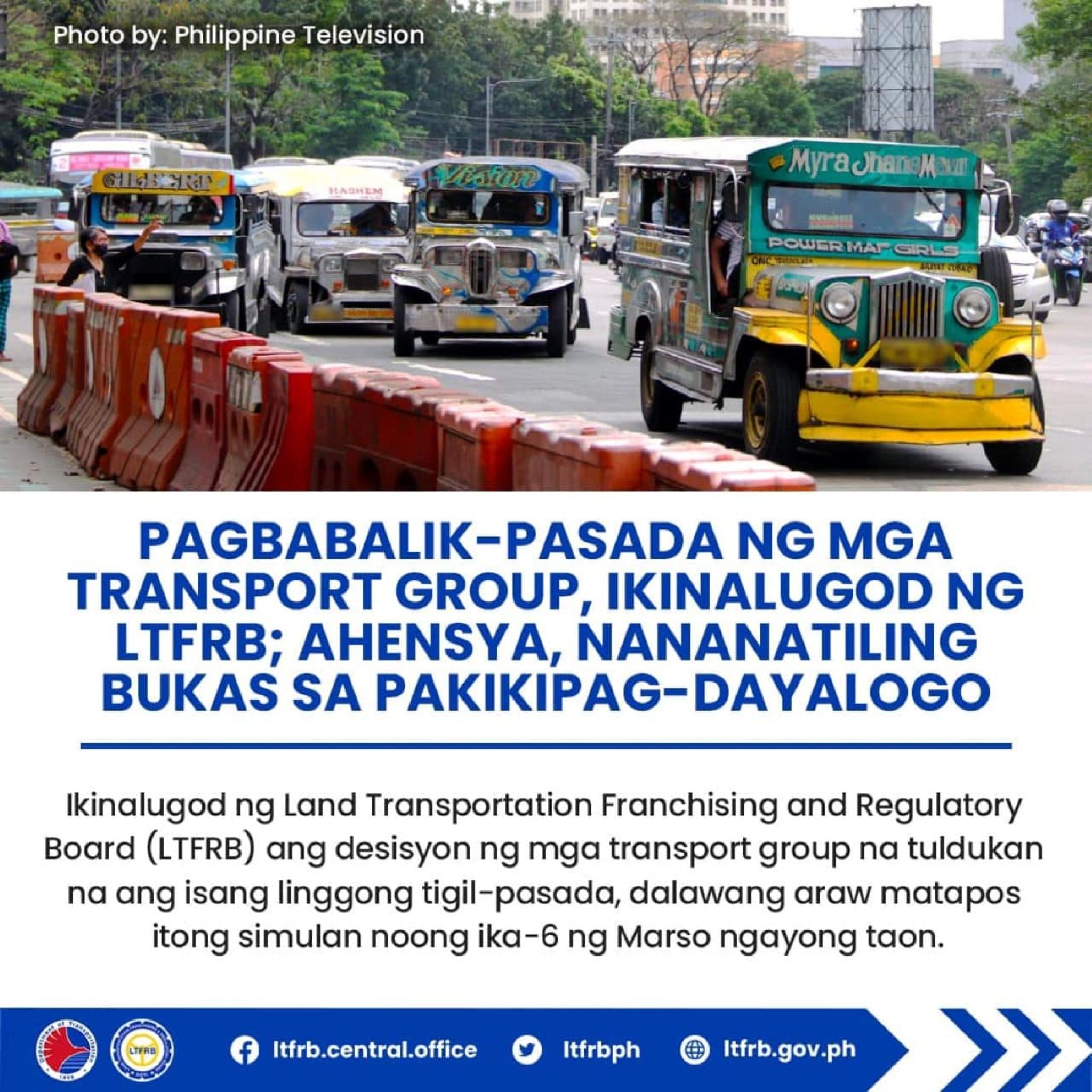 Transport Strike ends, LTFRB open to productive talks alongside ...