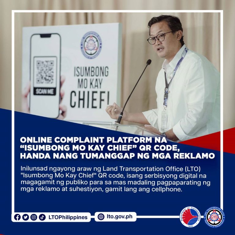 You can report your complaints to the LTO through "Isumbong Mo Kay ...