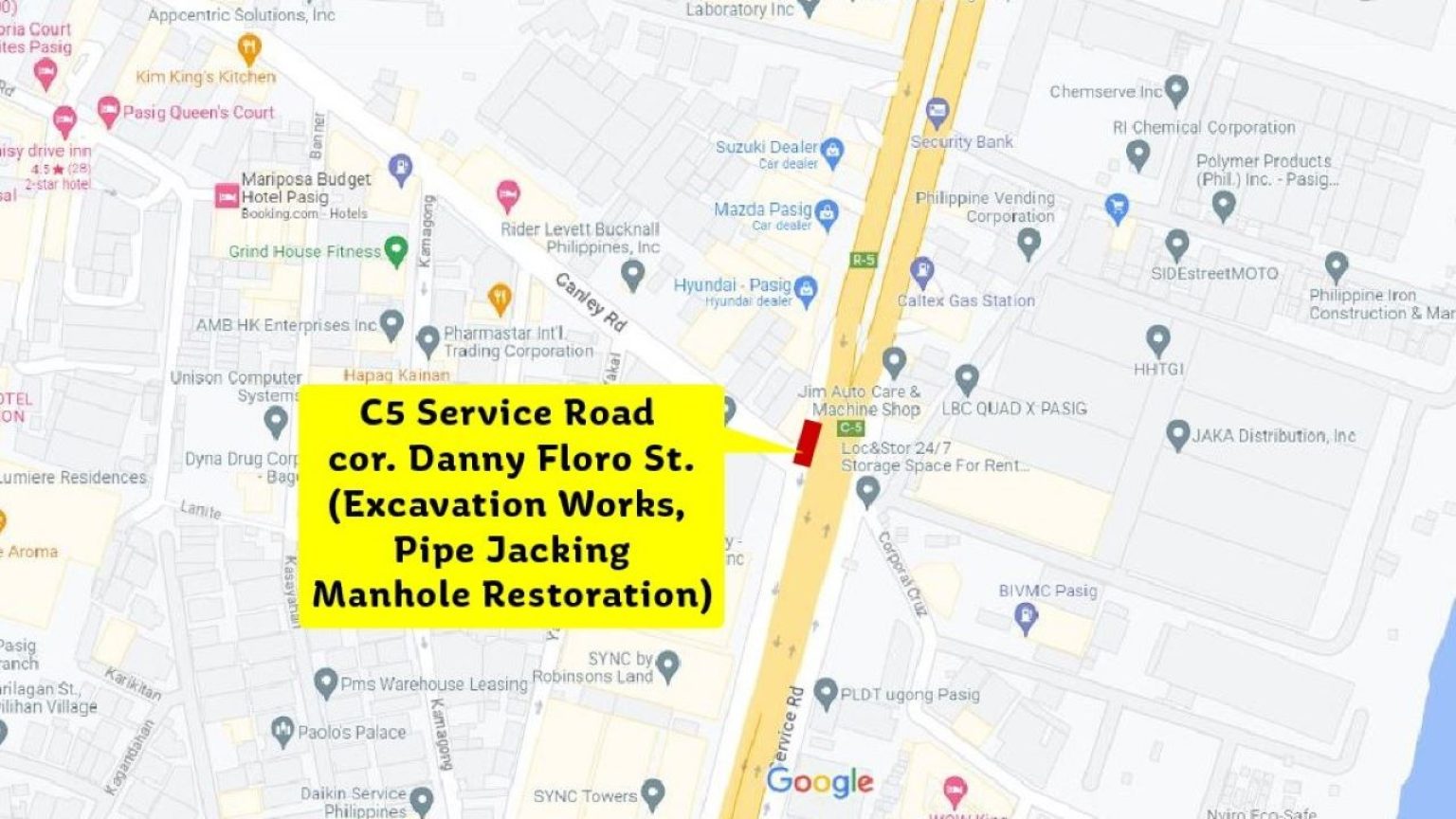 Best be aware: Partial road closure of C5 corner Canley in Pasig from ...