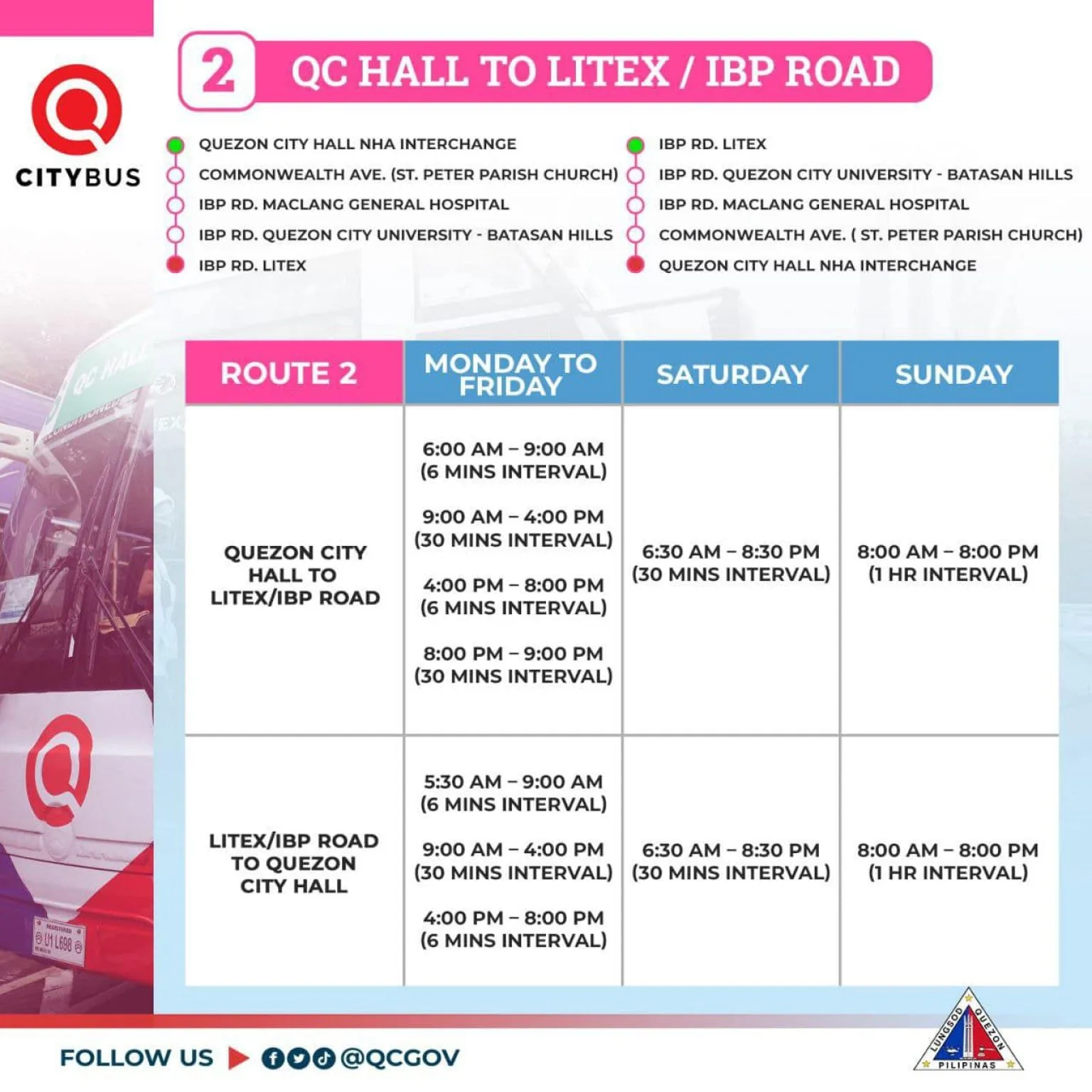 QCity Bus: Complete, easy to follow list of all 8 routes, stations, and ...