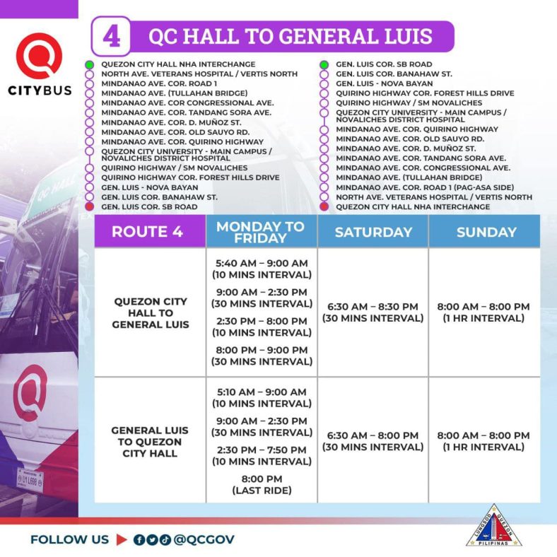 QCity Bus: Complete, easy to follow list of all 8 routes, stations, and ...