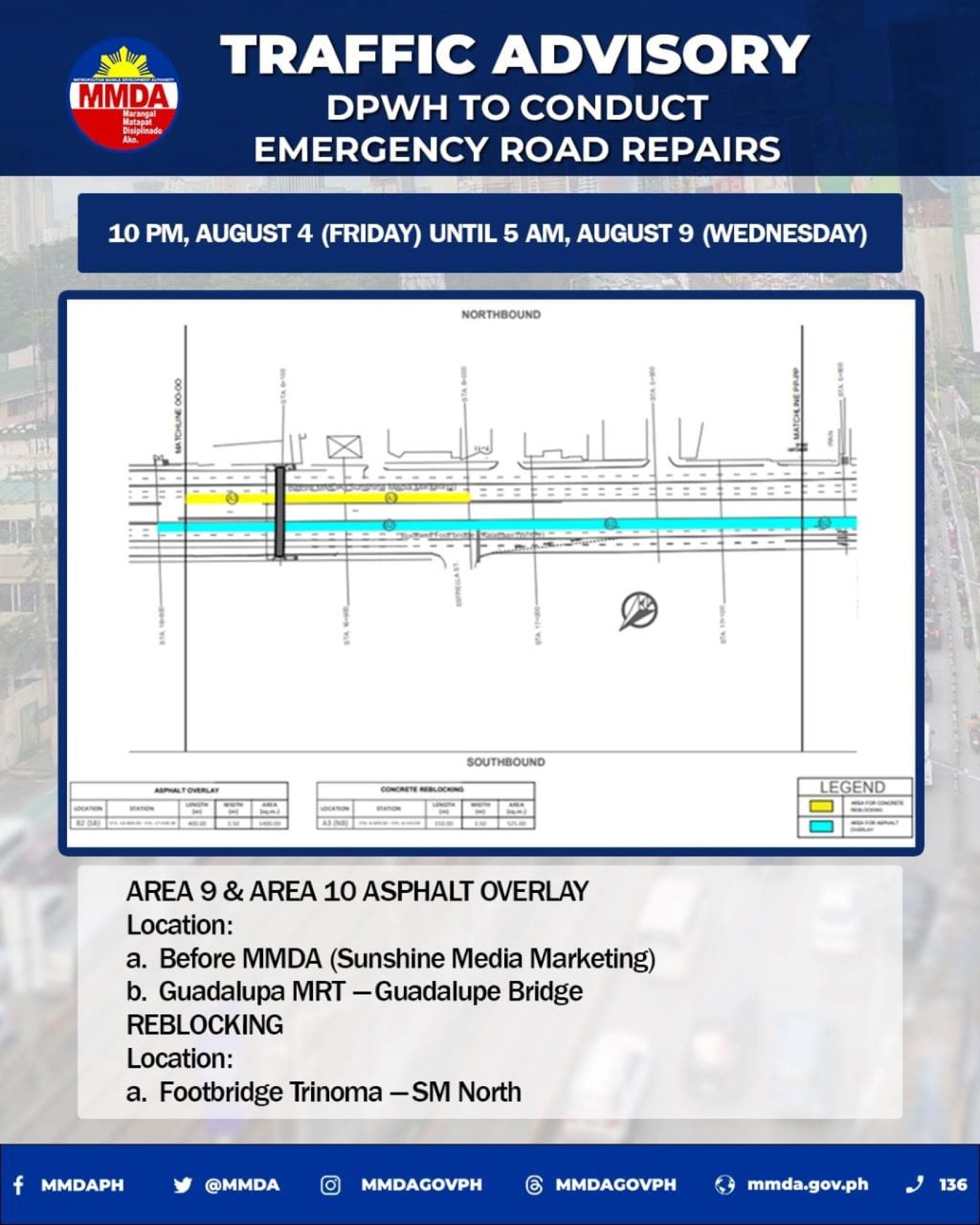 Traffic Advisory: Emergency Repairs along EDSA from August 4-9, 2023 ...