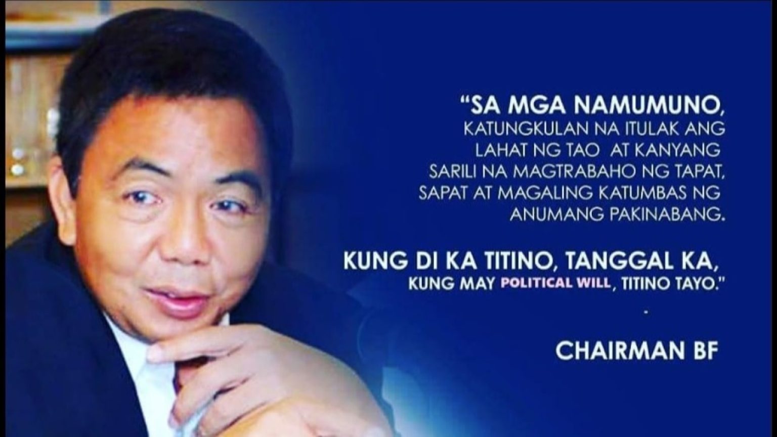 Bayani Fernando, former MMDA Chairman and Marikina Mayor, has ...
