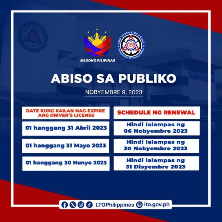 Driver's License renewal schedules released by LTO following unexpected ...