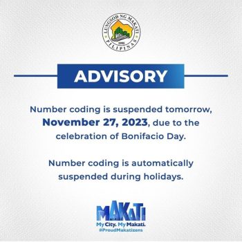 Drive freely! No Number Coding today, Nov. 27, 2023, including Makati ...