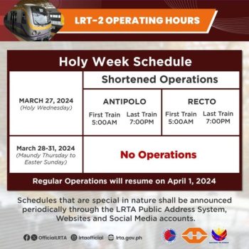 Double whammy, both LRT-1, LRT-2 suspend operations on Holy Week ...