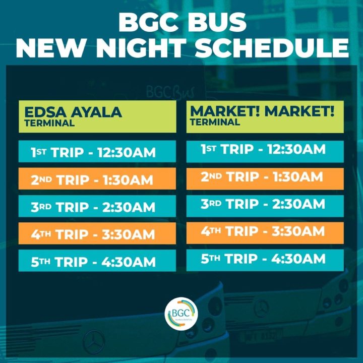 Nice! BGC Bus Adds 1 New Route, Updates Night Schedule • YugaAuto ...