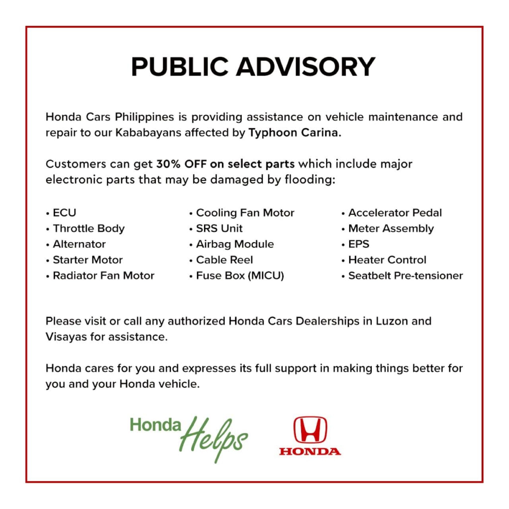 Honda Helps Program launched following devastating effects of Typhoon ...