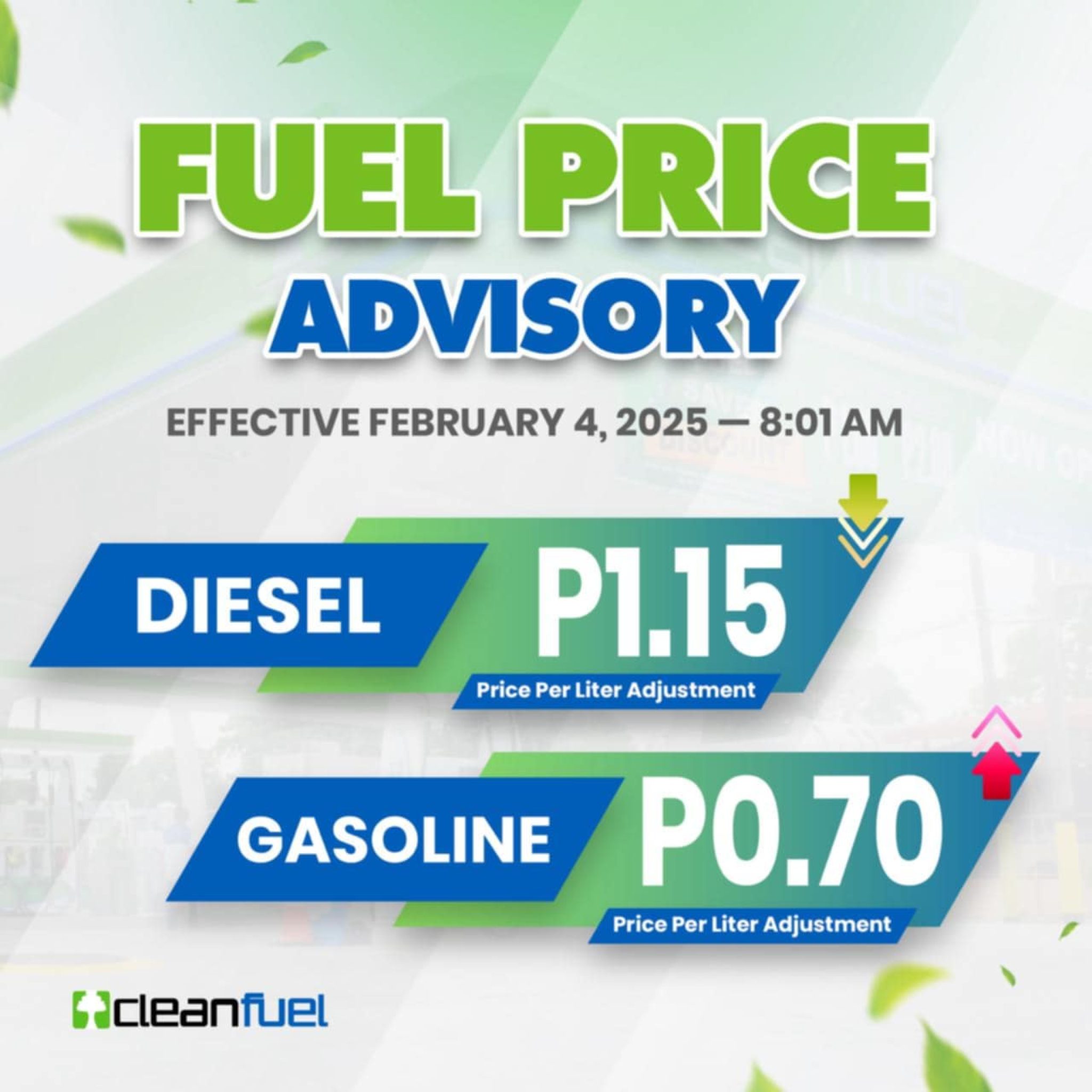 Fuel Price Update, February 4, 2025 – Gas up PHP 0.70, diesel down by a ...